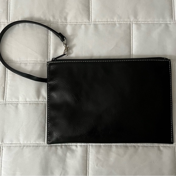 Bags | Vintage Flat Black Wristlet | Poshmark